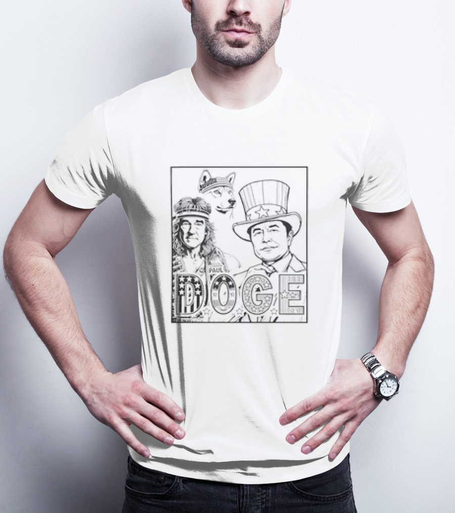 D.O.G.E Vintage USA Elon Musk Ron Paul All-American Doge T-Shirt
