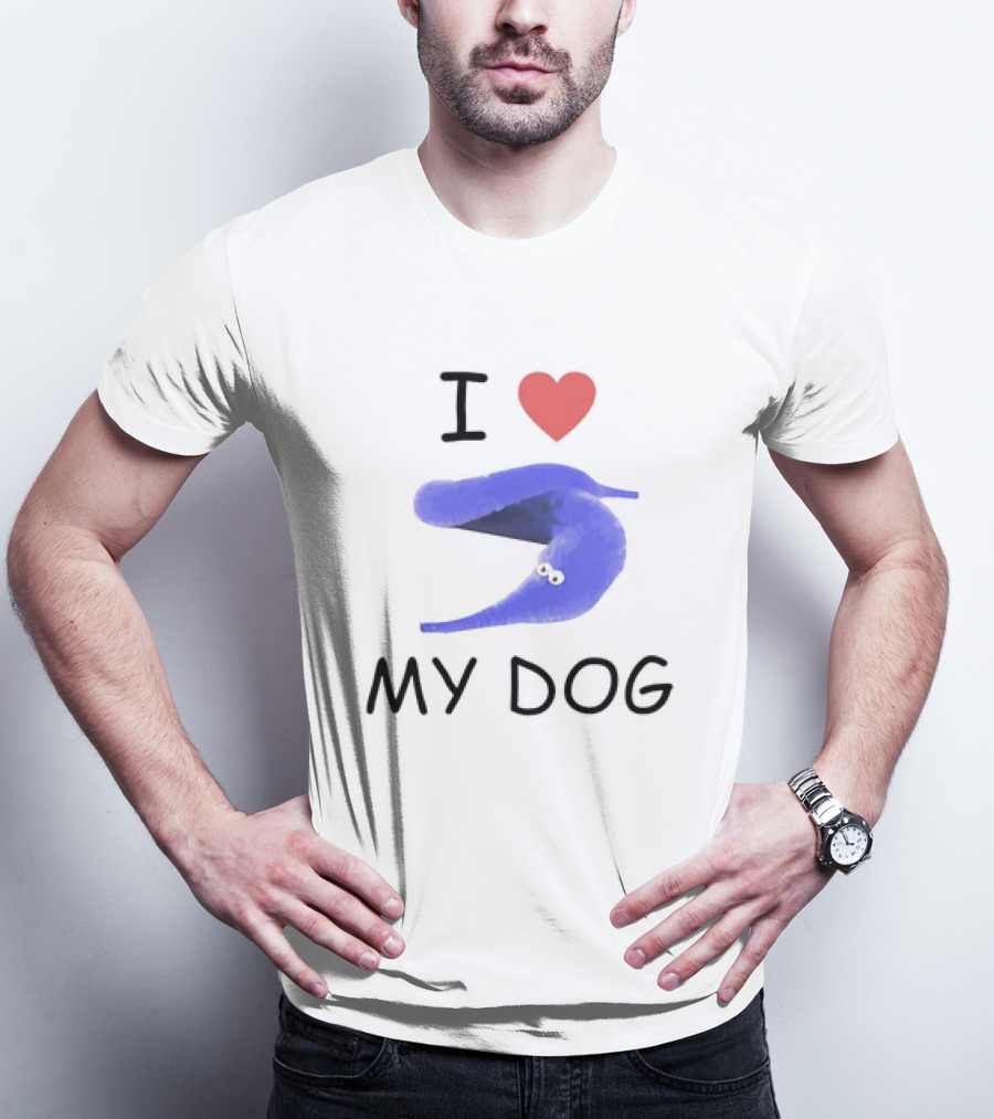 I Love My Dog Silly Worm T-Shirt