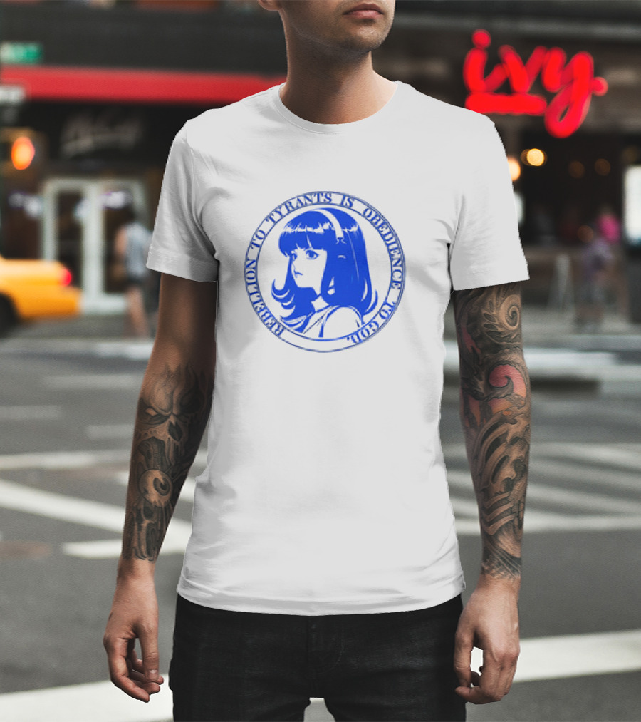 John Galt Obedience To God Rebellion To Tyrants Retro Anime Girl T-Shirt