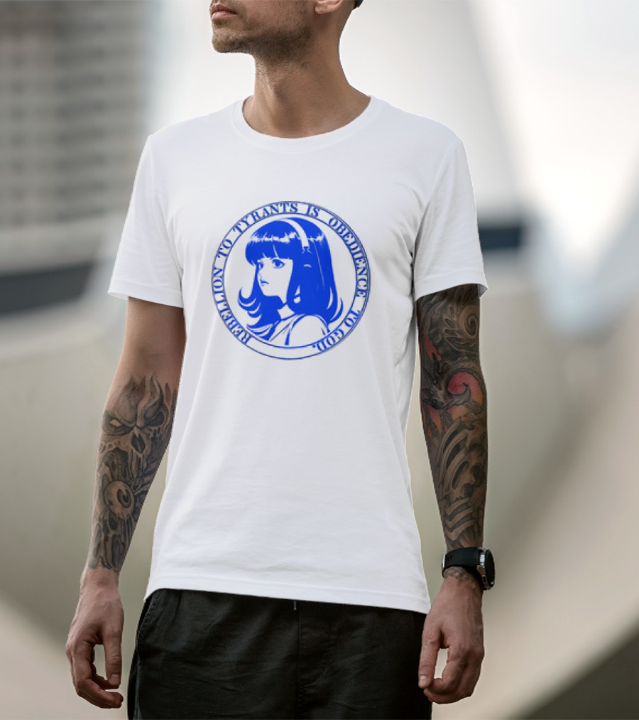 John Galt Obedience To God Rebellion To Tyrants Retro Anime Girl T-Shirt