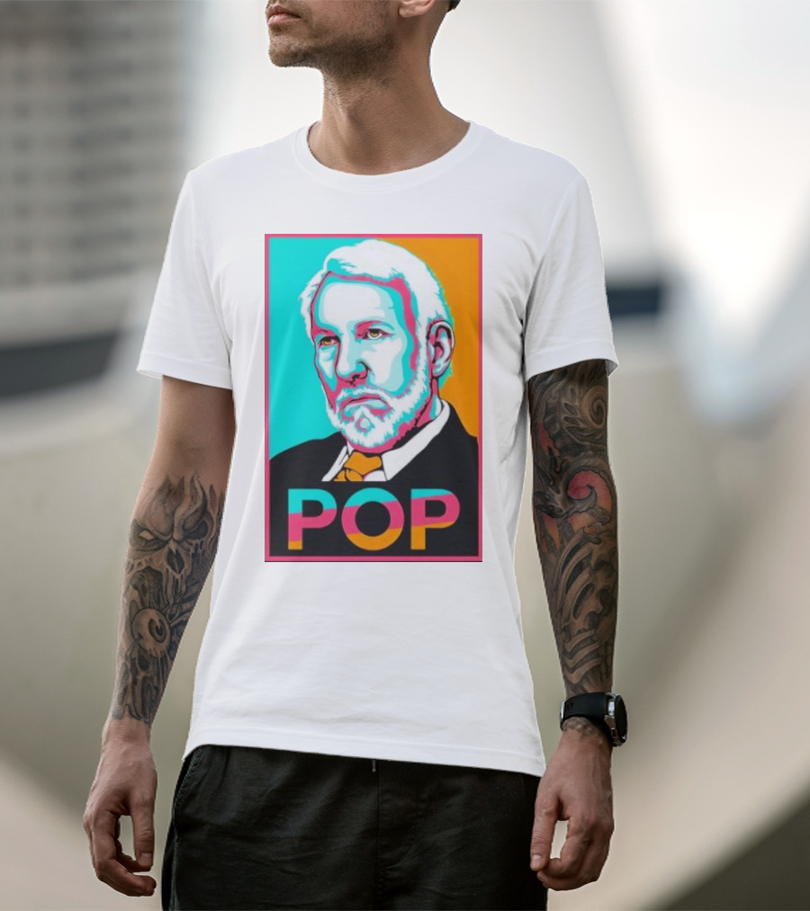 Raul Dominguez Jr Pop Retro Gregg Popovich T-Shirt