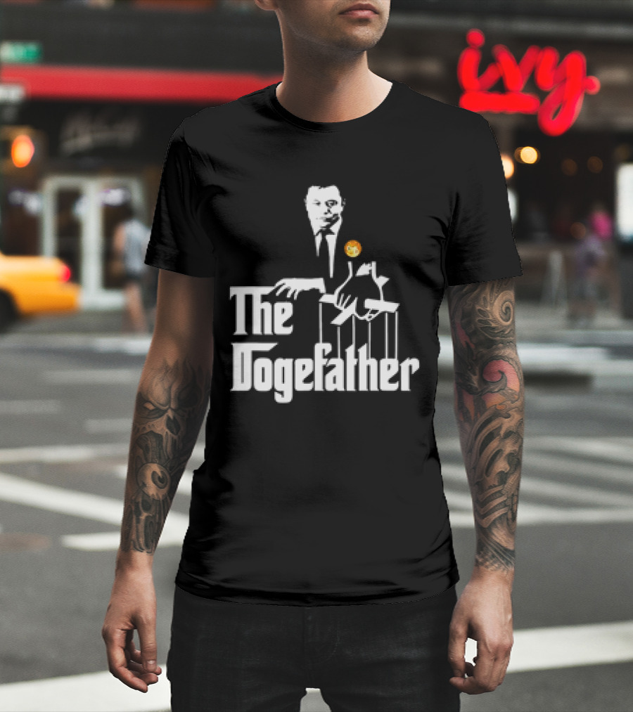 The Dogefather Elon Musk With Puppet And Doge Coin T-Shirt