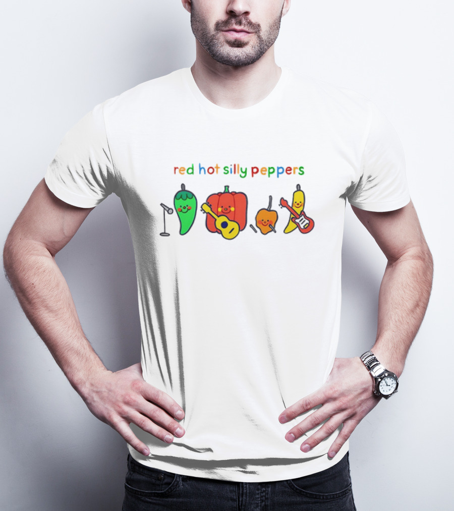 Red Hot Silly Peppers Cute Vegetable Band T-Shirt