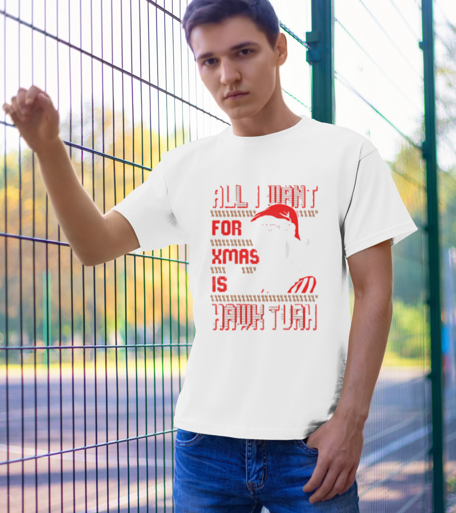 All I Want For Xmas Is Hawk Tuah Ugly Christmas T-Shirt