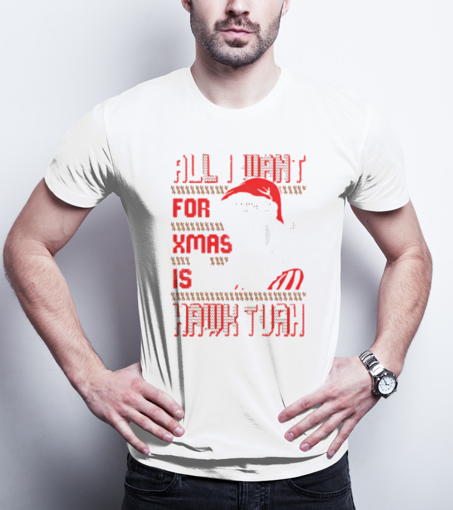 All I Want For Xmas Is Hawk Tuah Ugly Christmas T-Shirt
