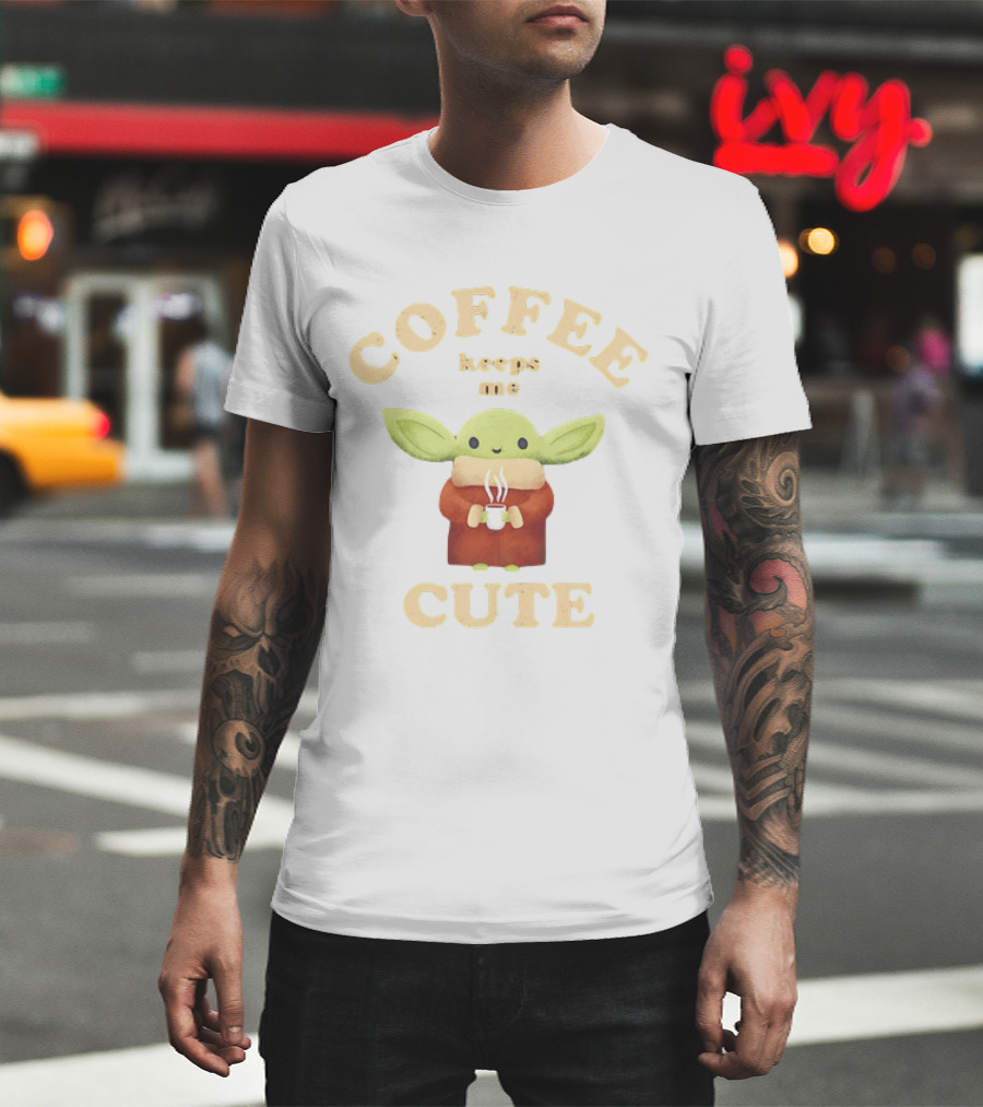 Coffee Keeps Me Cute Baby Yoda T-Shirt