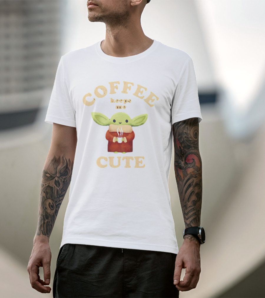 Coffee Keeps Me Cute Baby Yoda T-Shirt