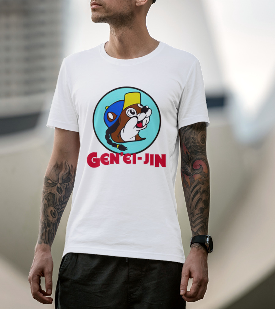 Buc-Ees Gen'ei-Jin Cap-Wearing Beaver Circle T-Shirt