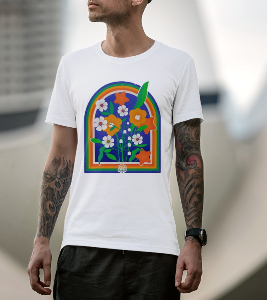 Critical Role Hope Blooms Floral Design Rainbow Border Blossoms T-Shirt