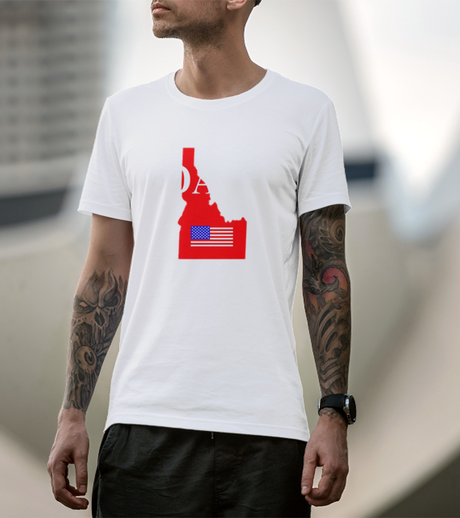 Don’t California My Idaho Red State Outline With American Flag T-Shirt