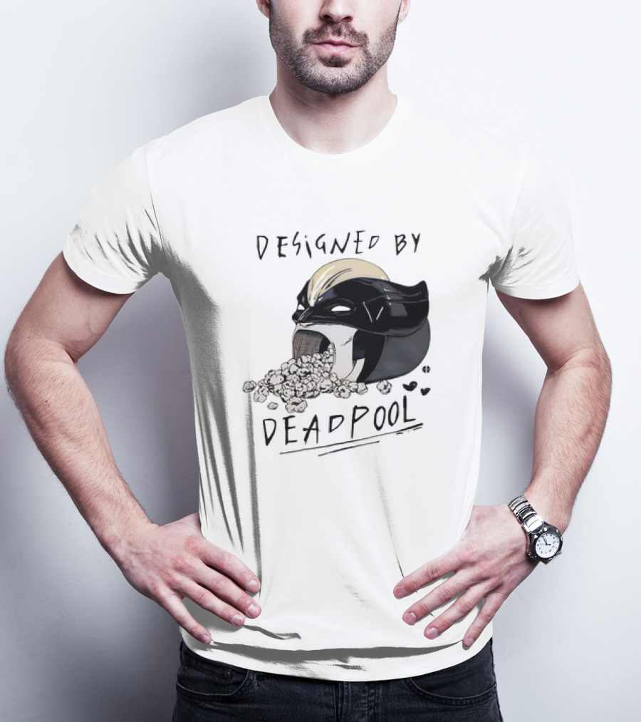 Marvel Designed By Deadpool Popcorn Vintage T-Shirt