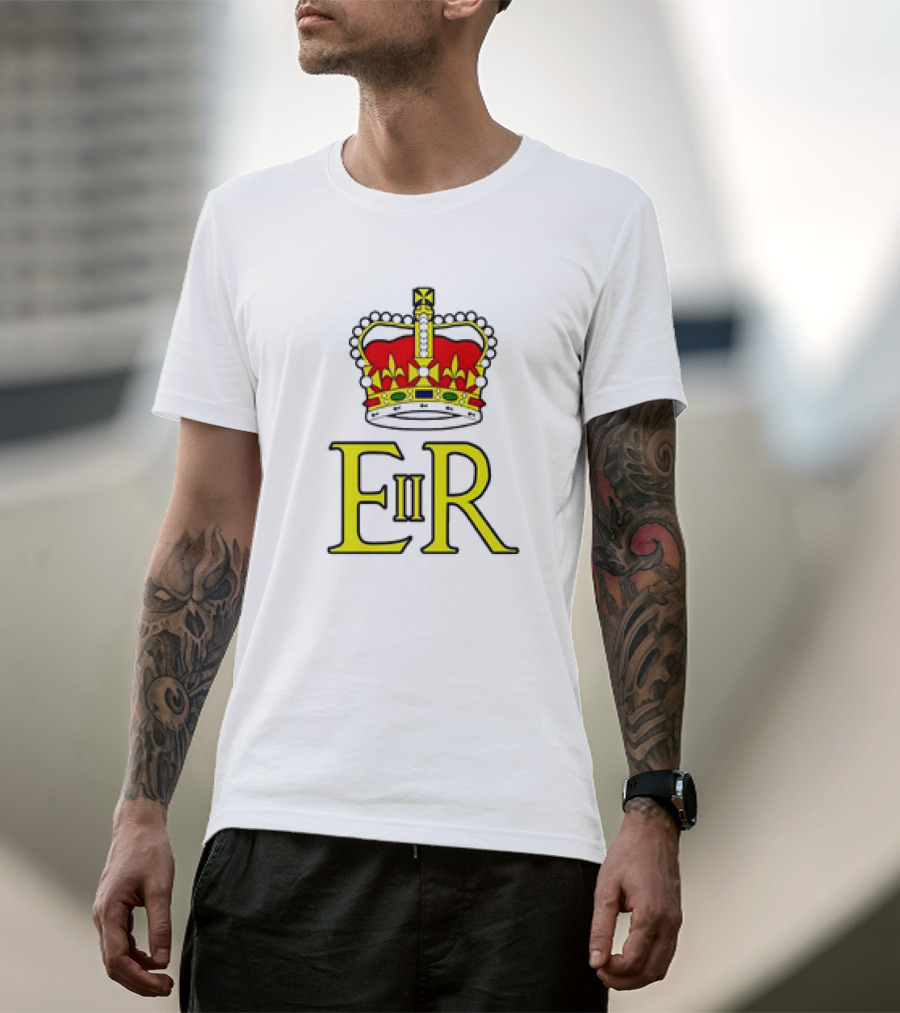 Elizabeth II ER Crown UK Monarch God Save The Queen Iconic Royal T-Shirt