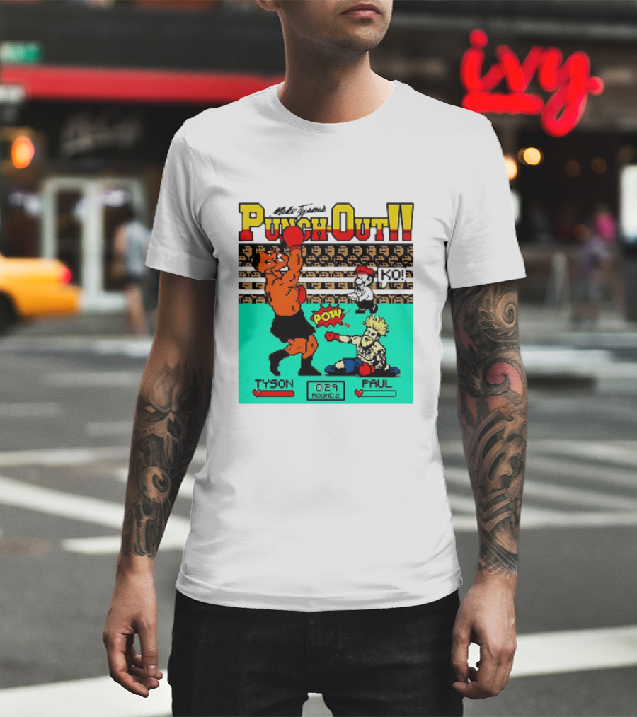 Mike Tyson’s Punch-Out KO Tyson POW Paul Round 2 Retro Game Boxing Match T-Shirt