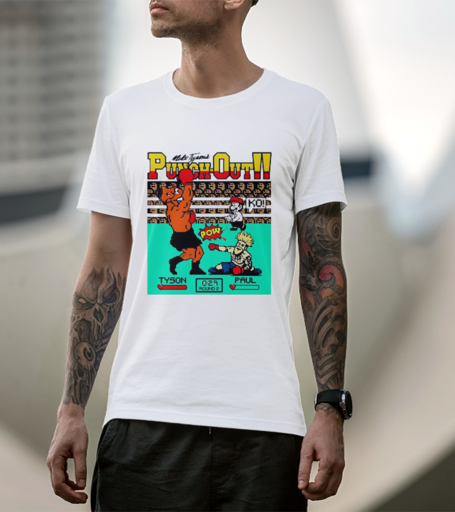 Mike Tyson’s Punch-Out KO Tyson POW Paul Round 2 Retro Game Boxing Match T-Shirt