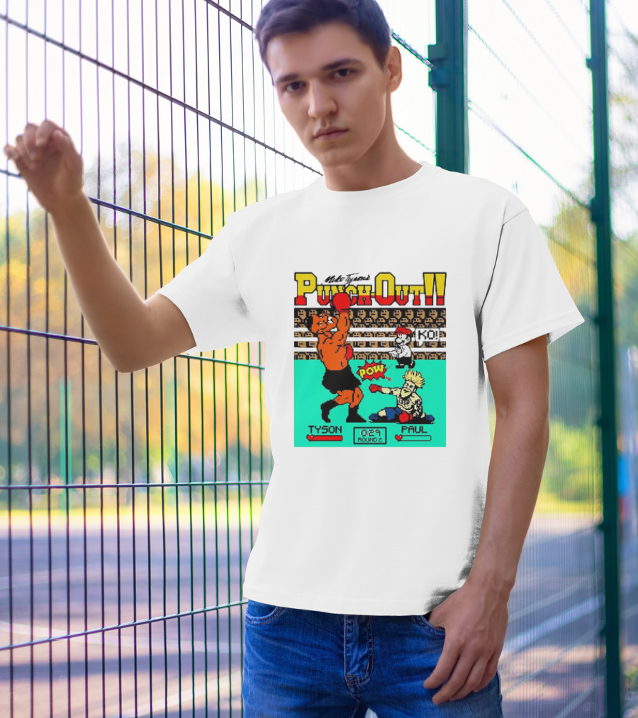 Mike Tyson’s Punch-Out KO Tyson POW Paul Round 2 Retro Game Boxing Match T-Shirt