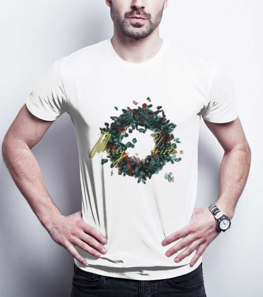 Merry Christmas Outdoor Wreath T-Shirt