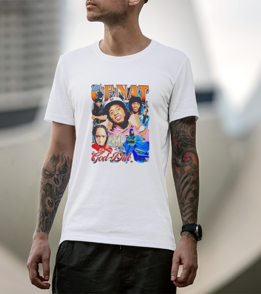 Kai Cenat AMP God Did Car Streamer Graphic Collage T-Shirt
