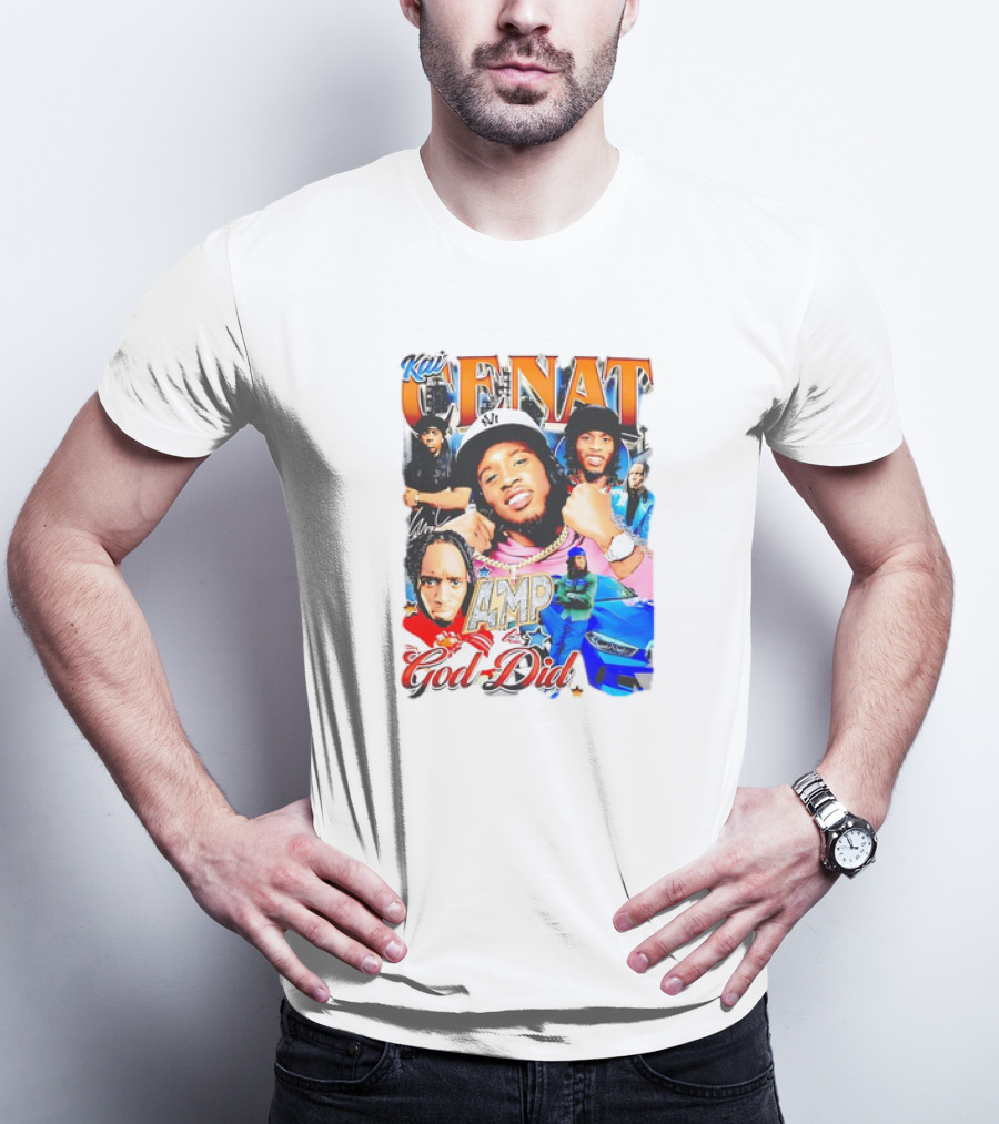 Kai Cenat AMP God Did Car Streamer Graphic Collage T-Shirt