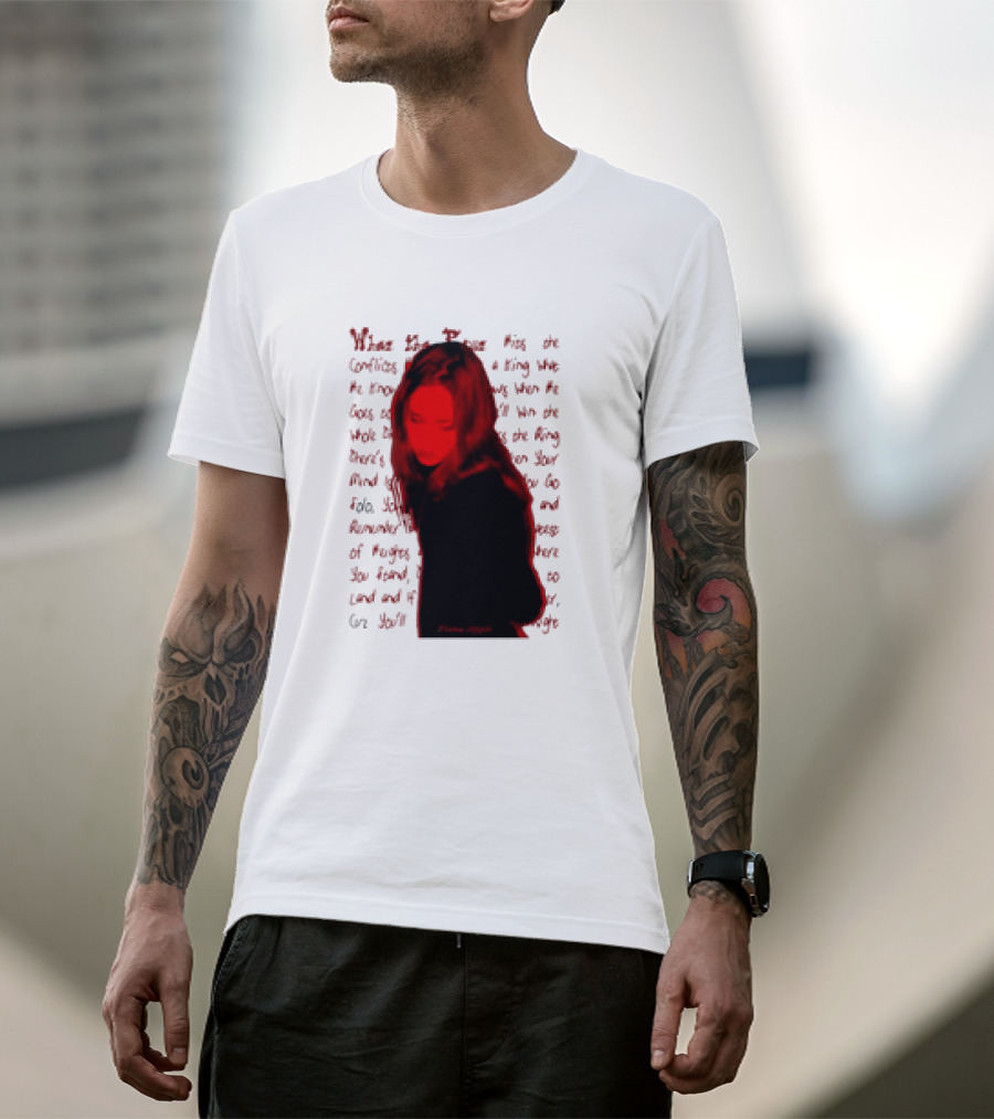 Fiona Apple When The Pawn Full Excerpt Bold Text Red T-Shirt