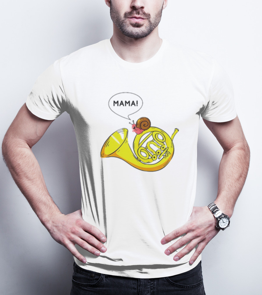 MAMA Snail French Horn Orchestra Marching Band Pun T-Shirt