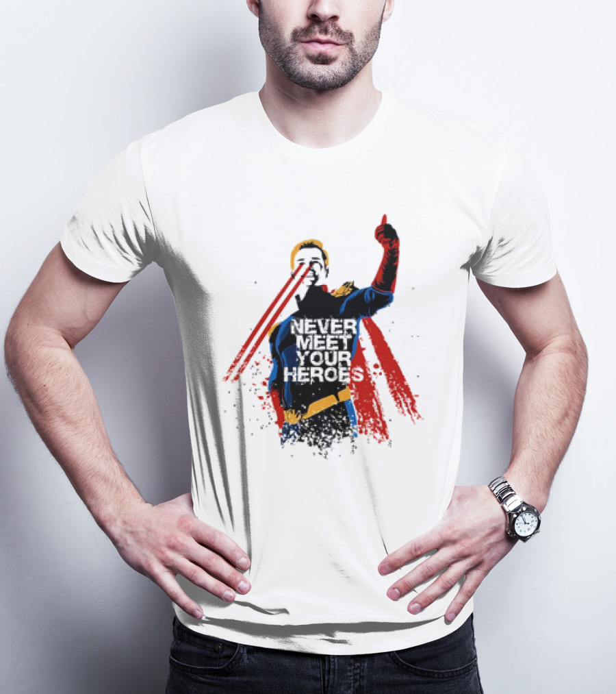 Never Meet Your Heroes Meme Laser Vision Superhero Approval Concept T-Shirt