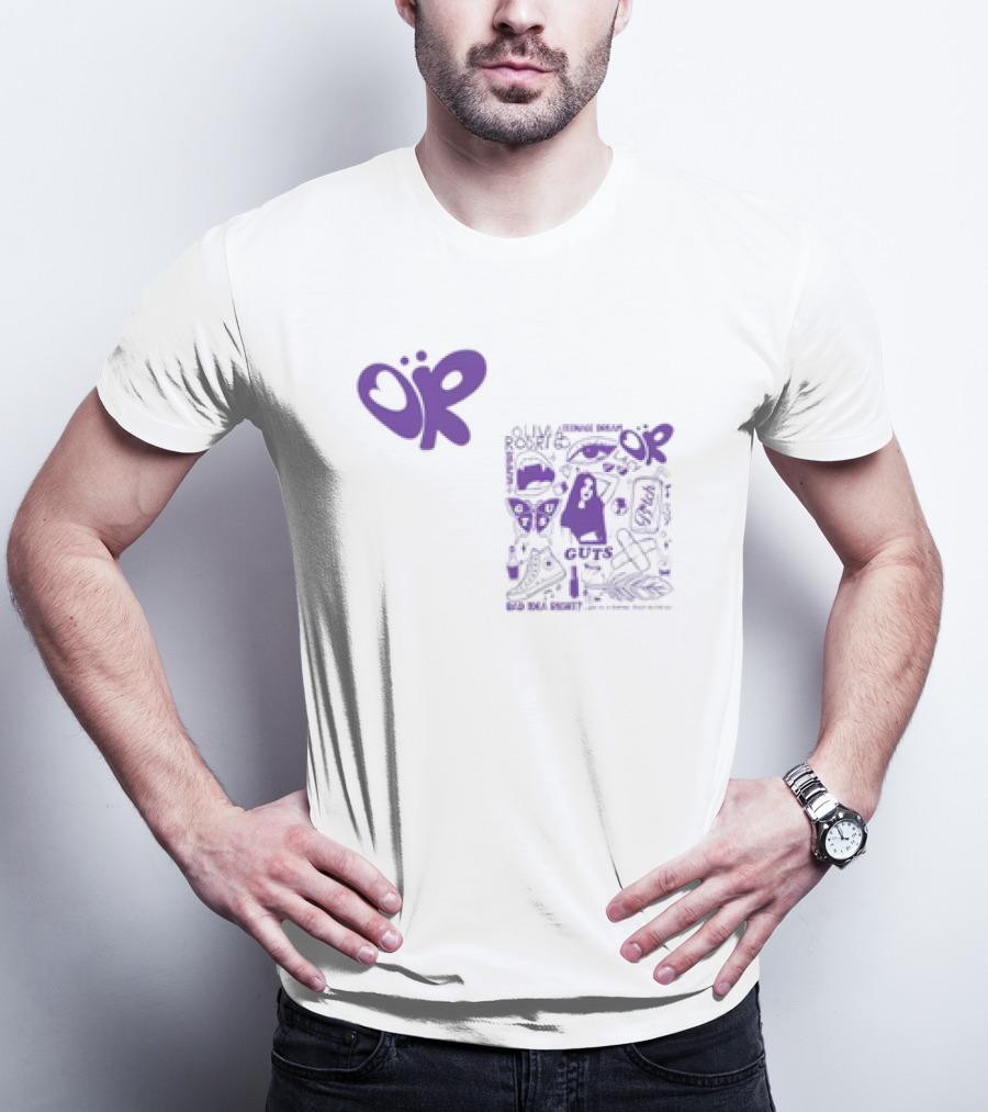 Olivia Rodrigo OR Guts Teenage Dream Sour Real Power Image Bomb Rib Cage Map Butterfly T-Shirt