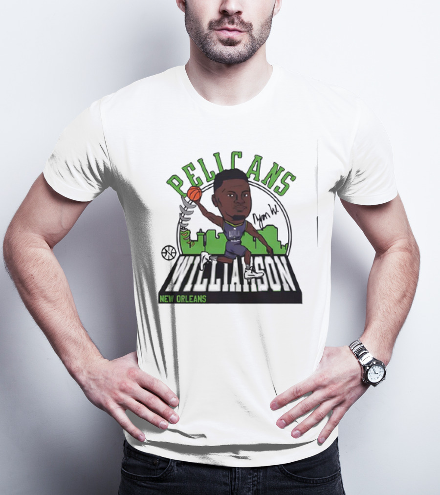 Pelicans New Orleans Zion Williamson Signature Caricature T-Shirt