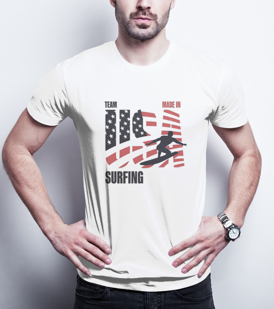 Team USA Surfing Made In USA Stars And Stripes Surfer T-Shirt