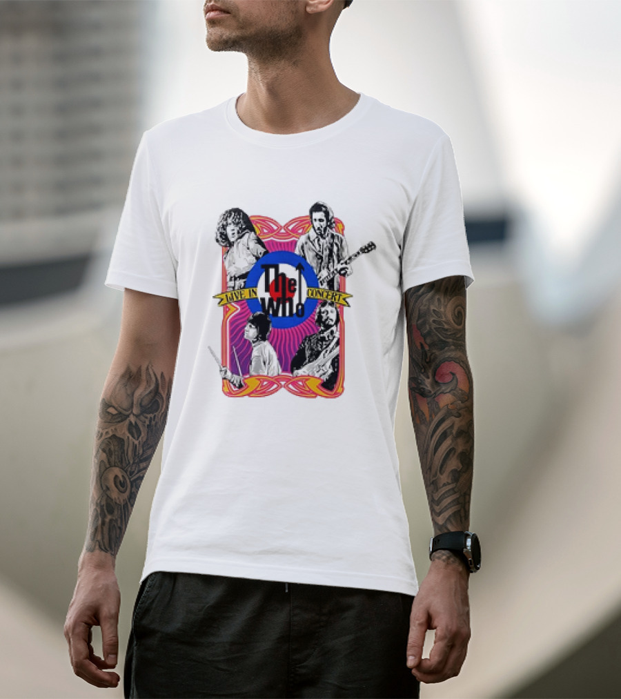 The Who Live In Concert Retro Collage T-Shirt