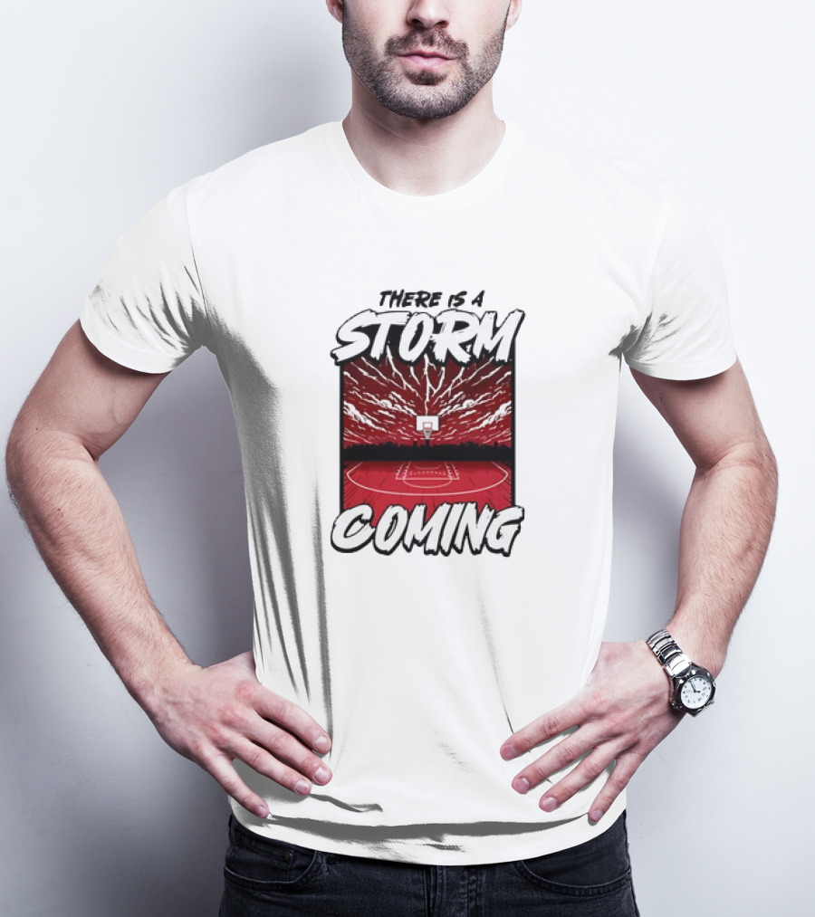 THERE IS A STORM COMING BASKETBALL COURT LIGHTNING SKY T-Shirt