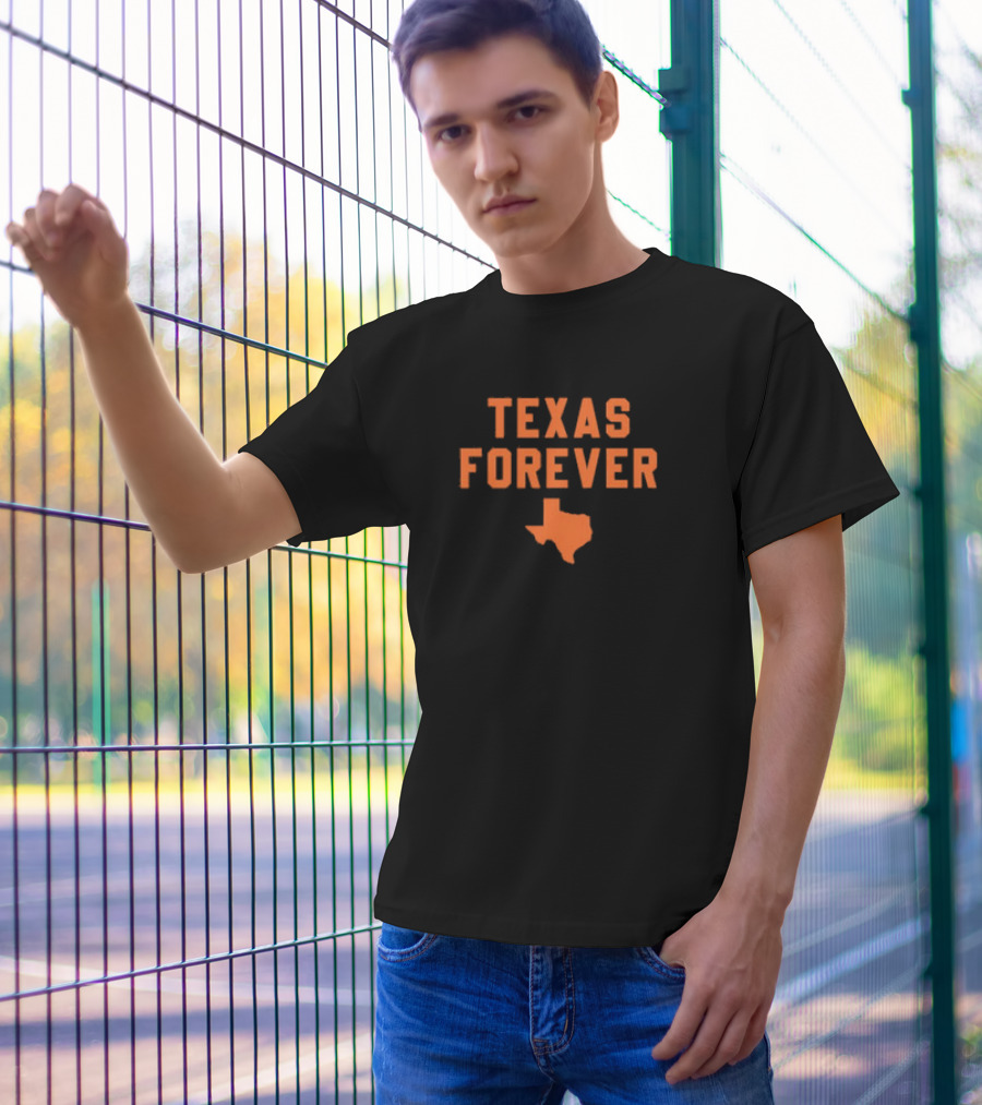 Texas Forever Texas Longhorns Football Map T-Shirt