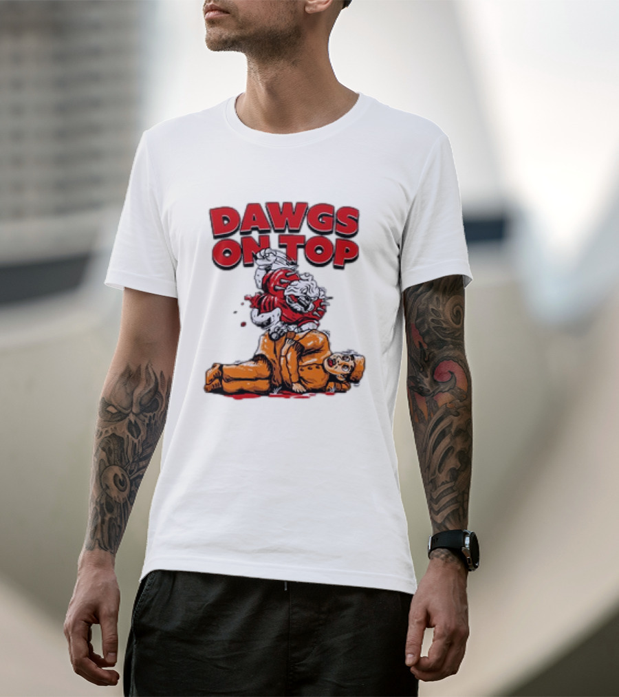 Georgia Bulldogs Dawgs On Top Victoriously Over Tennessee T-Shirt