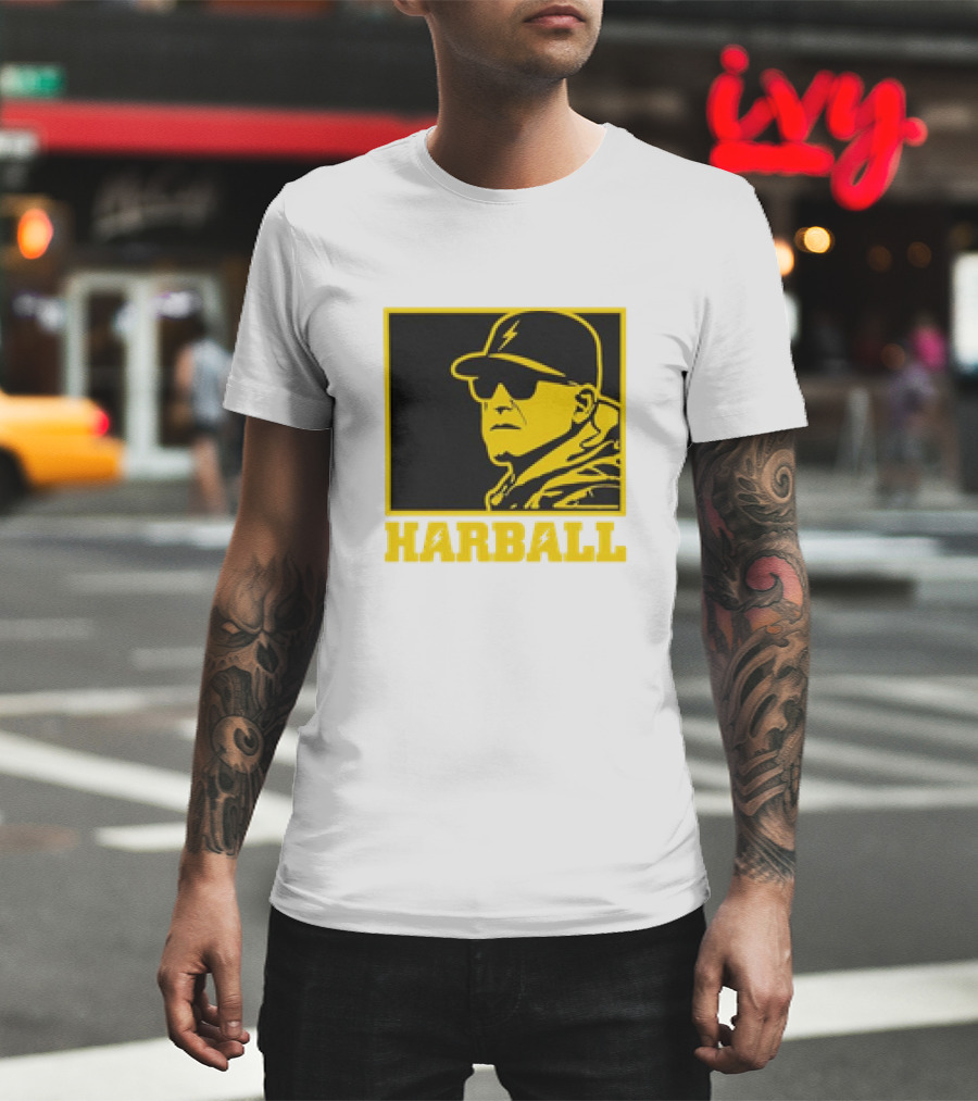 Los Angeles Chargers Harball Jim Harbaugh NFL Royal Iconic T-Shirt