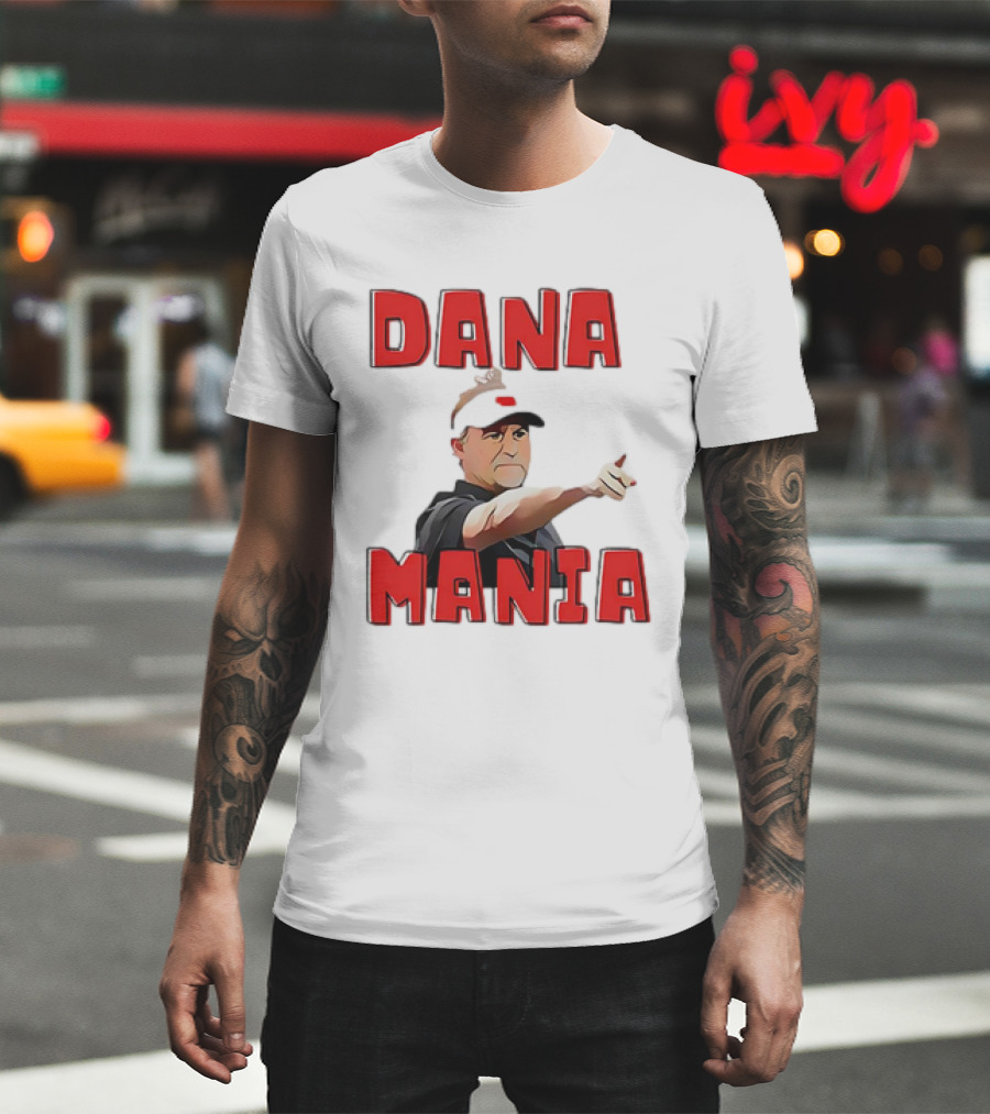 Dana Mania Nebraska Cornhusker Enthusiasm Pointing T-Shirt