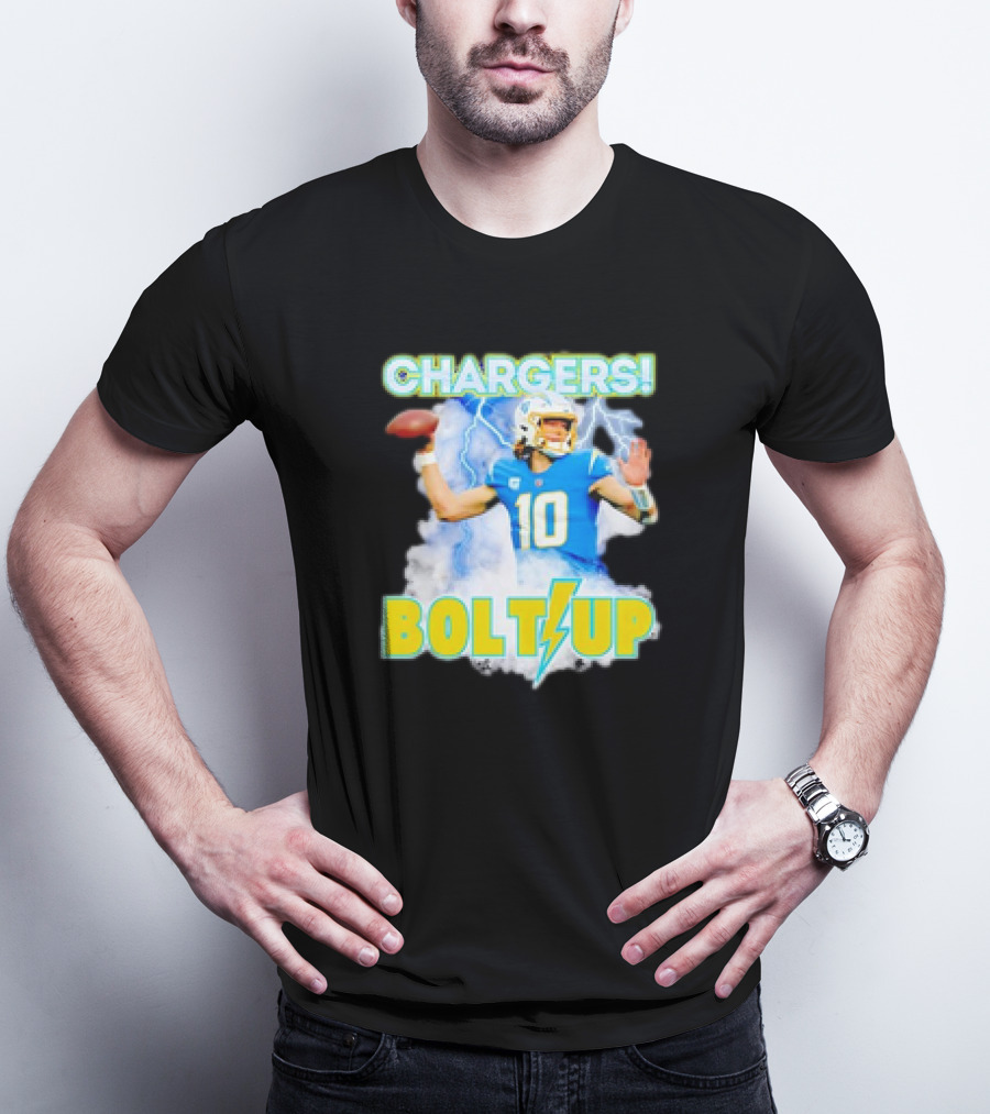 Chargers Bolts Up Justin Herbert NFL Football Fan T-Shirt