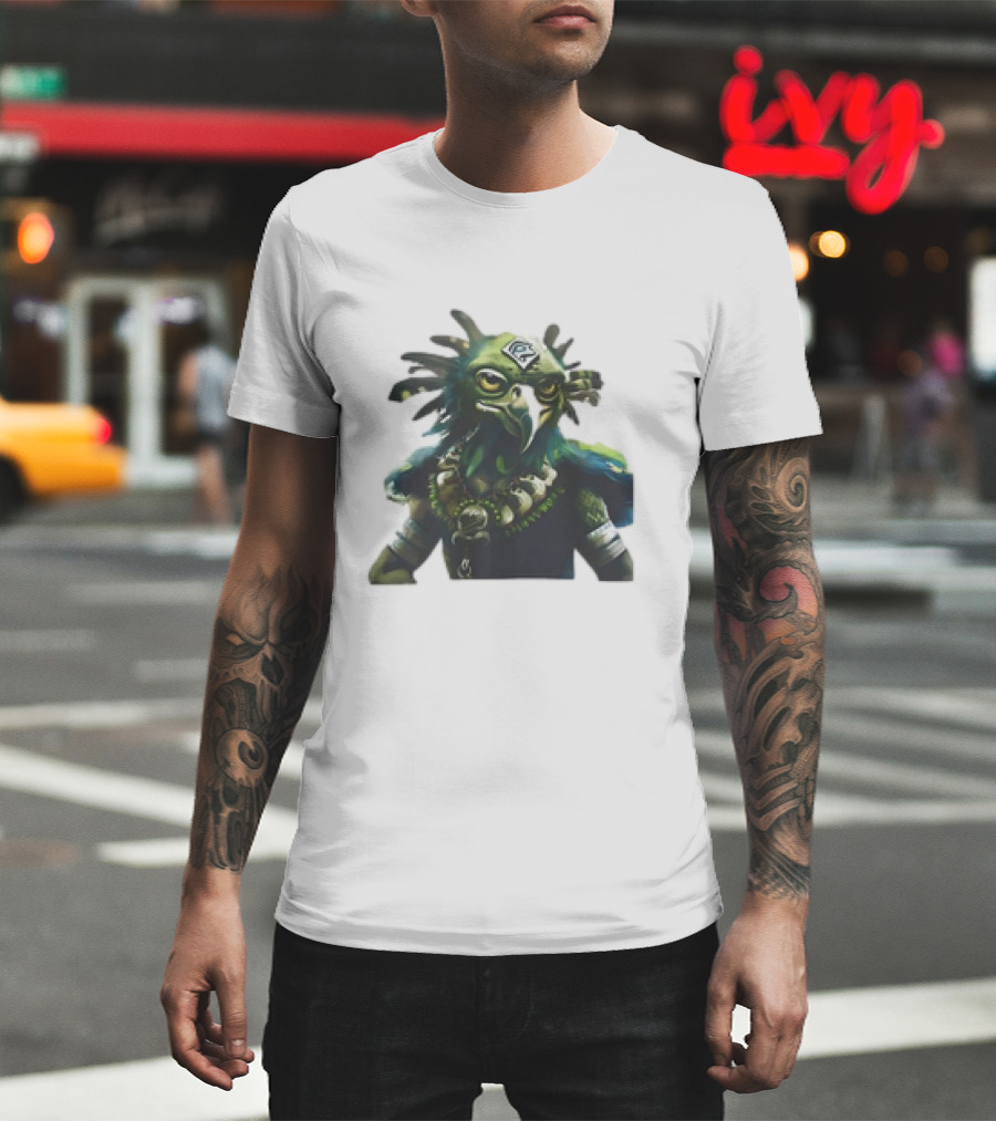 Vintage Seattle Seahawks Fantasy Bird Warrior Mascot T-Shirt