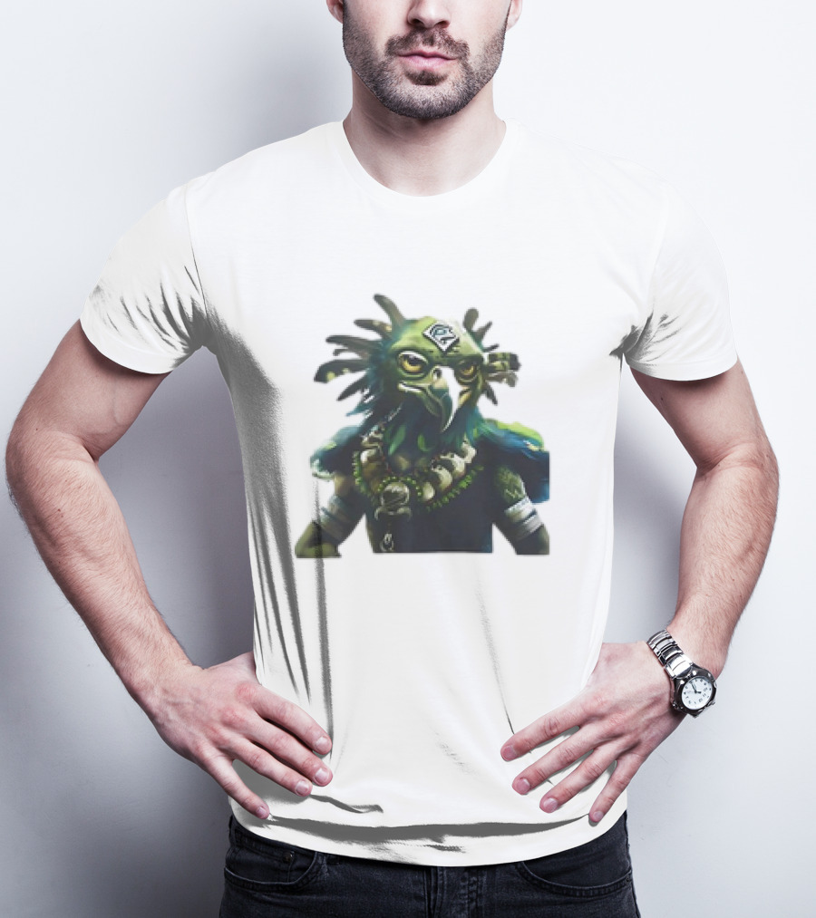 Vintage Seattle Seahawks Fantasy Bird Warrior Mascot T-Shirt