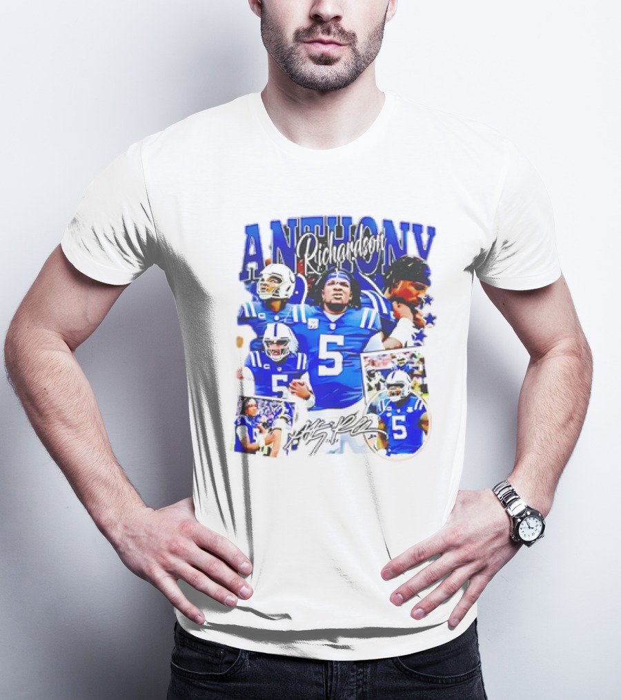 Anthony Richardson Indianapolis Colts Number 5 Collage T-Shirt