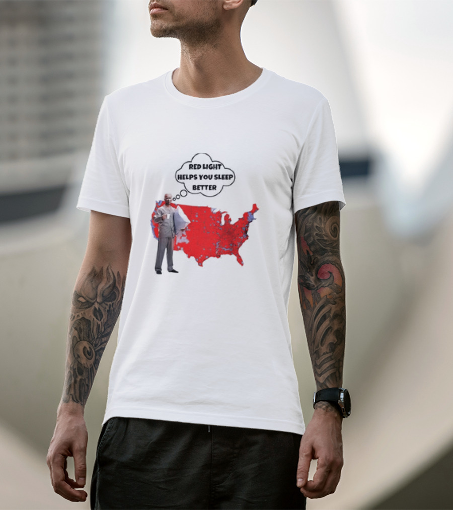 Red Light Helps You Sleep Better USA Map T-Shirt