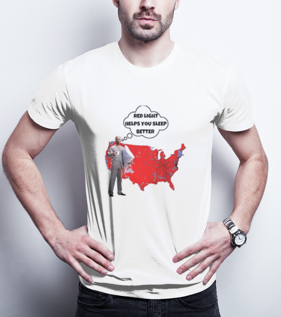 Red Light Helps You Sleep Better USA Map T-Shirt
