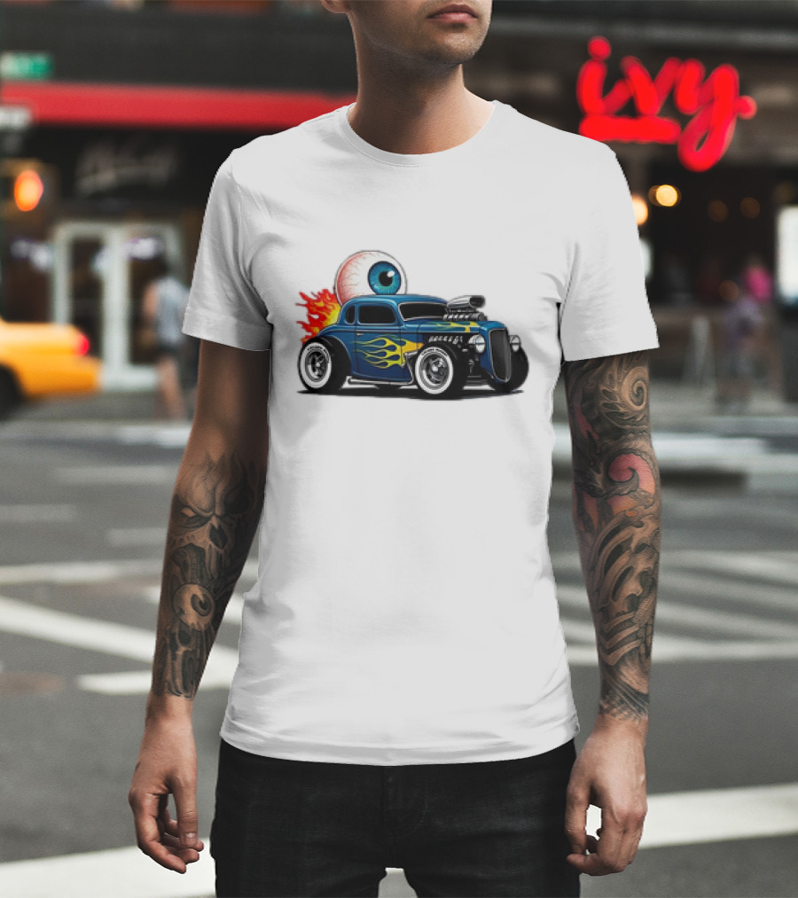 Le Hot Rod D’Eyeba11 Eye-Flame Car T-Shirt