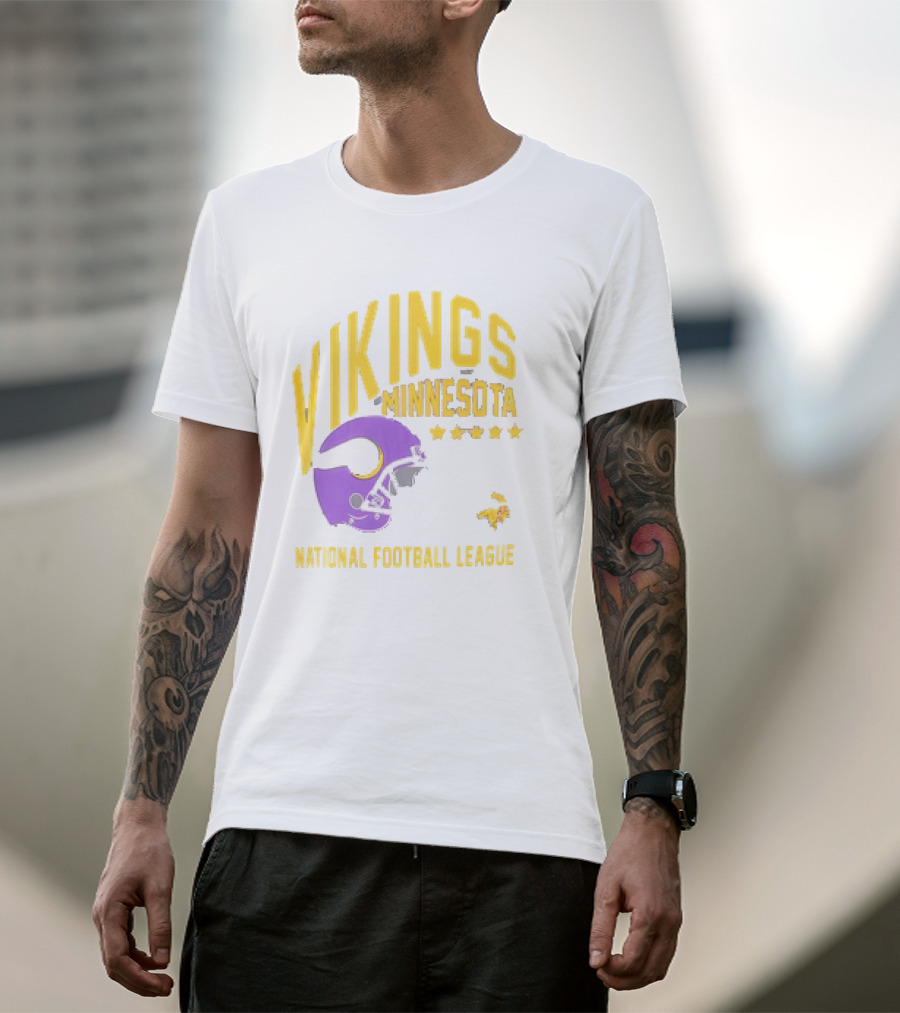 Minnesota Vikings National Football League Helmet Stars T-Shirt