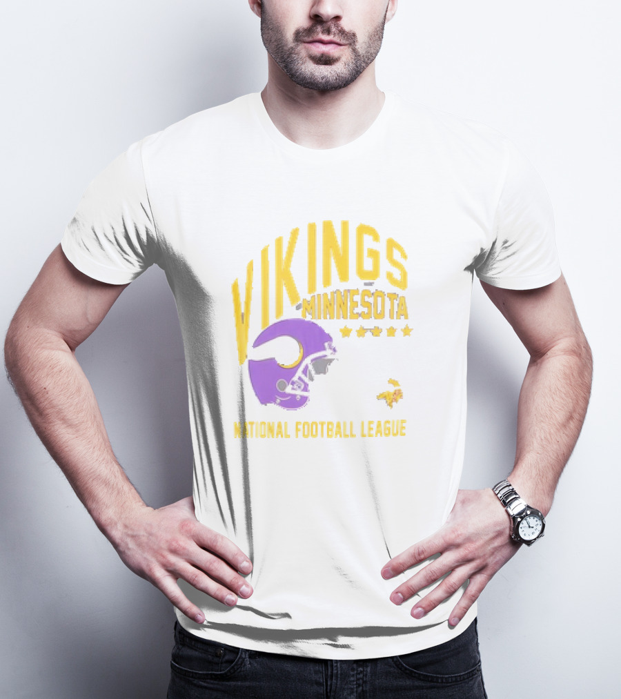 Minnesota Vikings National Football League Helmet Stars T-Shirt