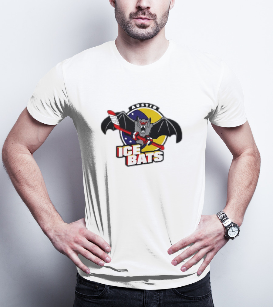 Austin Ice Bats Ludicrous Cartoon Hockey T-Shirt