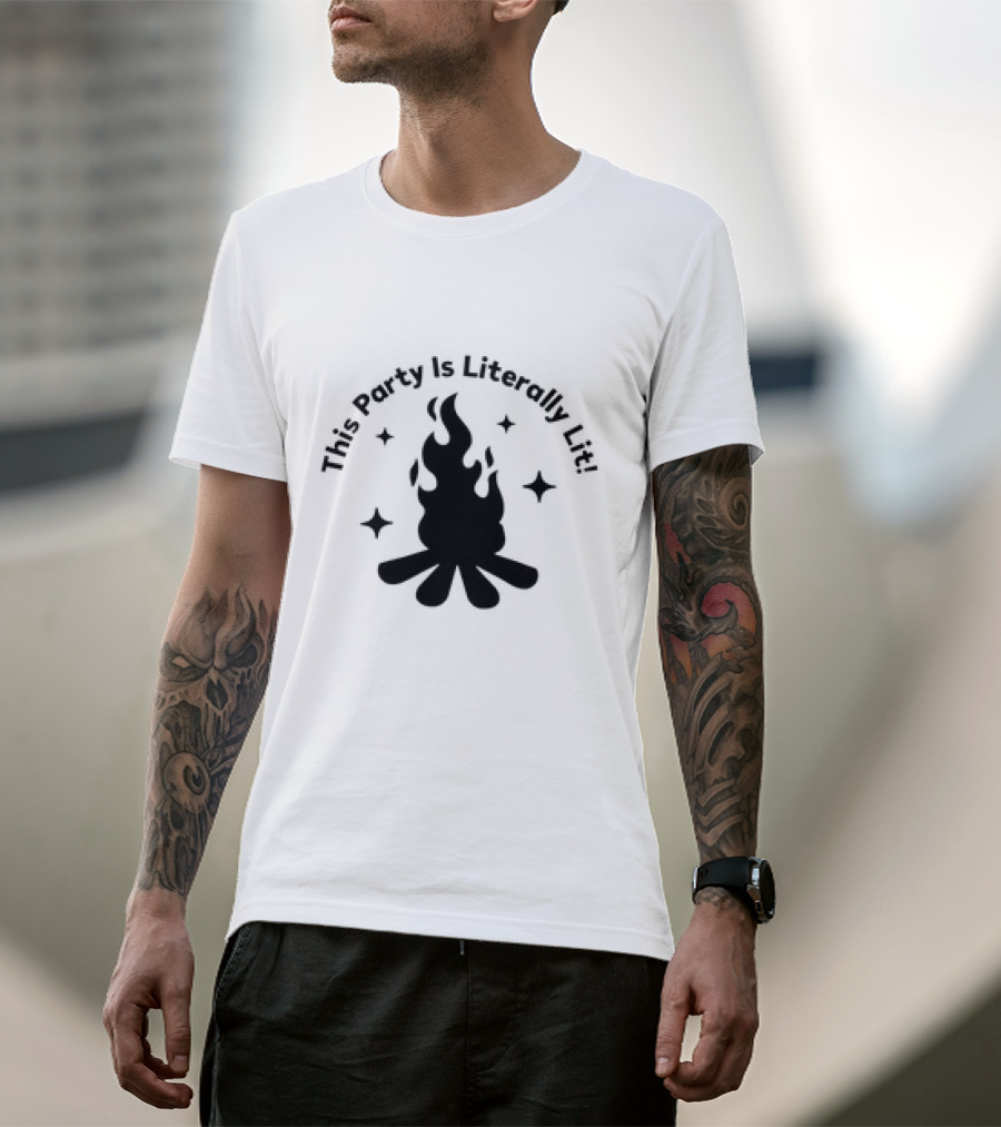 This Party Is Literally Lit Campfire Stars T-Shirt