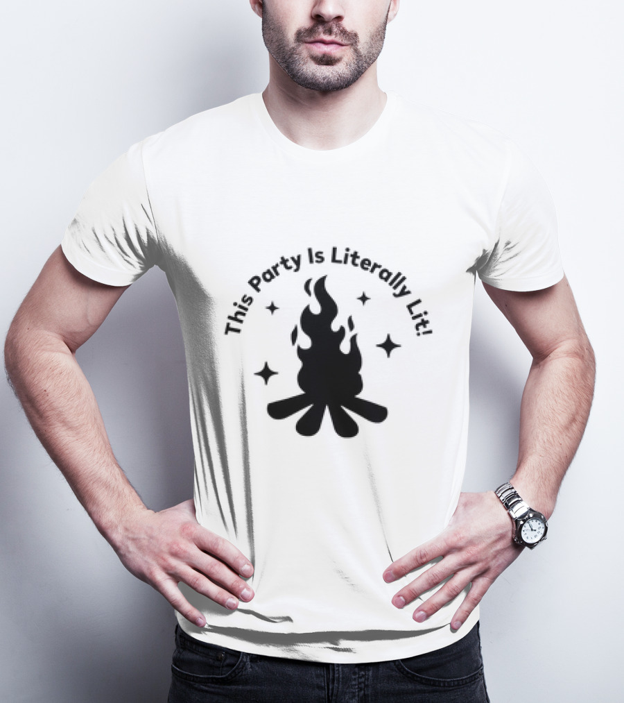 This Party Is Literally Lit Campfire Stars T-Shirt