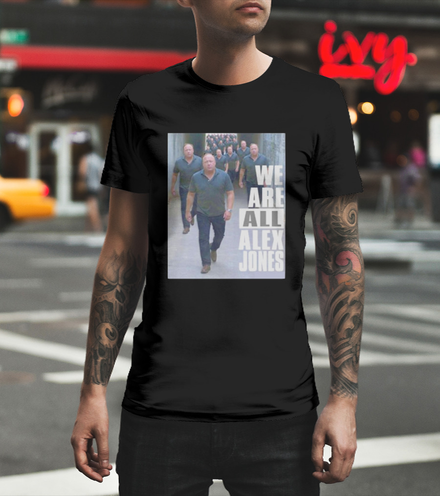 We Are All Alex Jones Multiple Clones Walking In Tunnel T-Shirt
