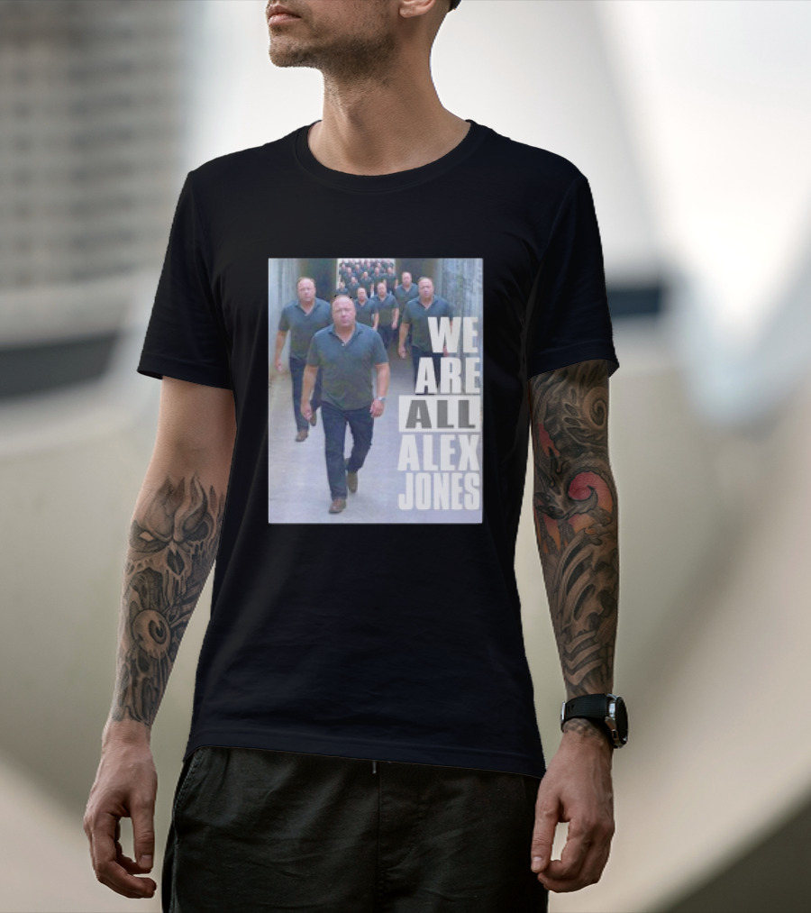 We Are All Alex Jones Multiple Clones Walking In Tunnel T-Shirt