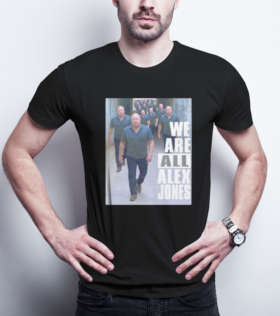 We Are All Alex Jones Multiple Clones Walking In Tunnel T-Shirt