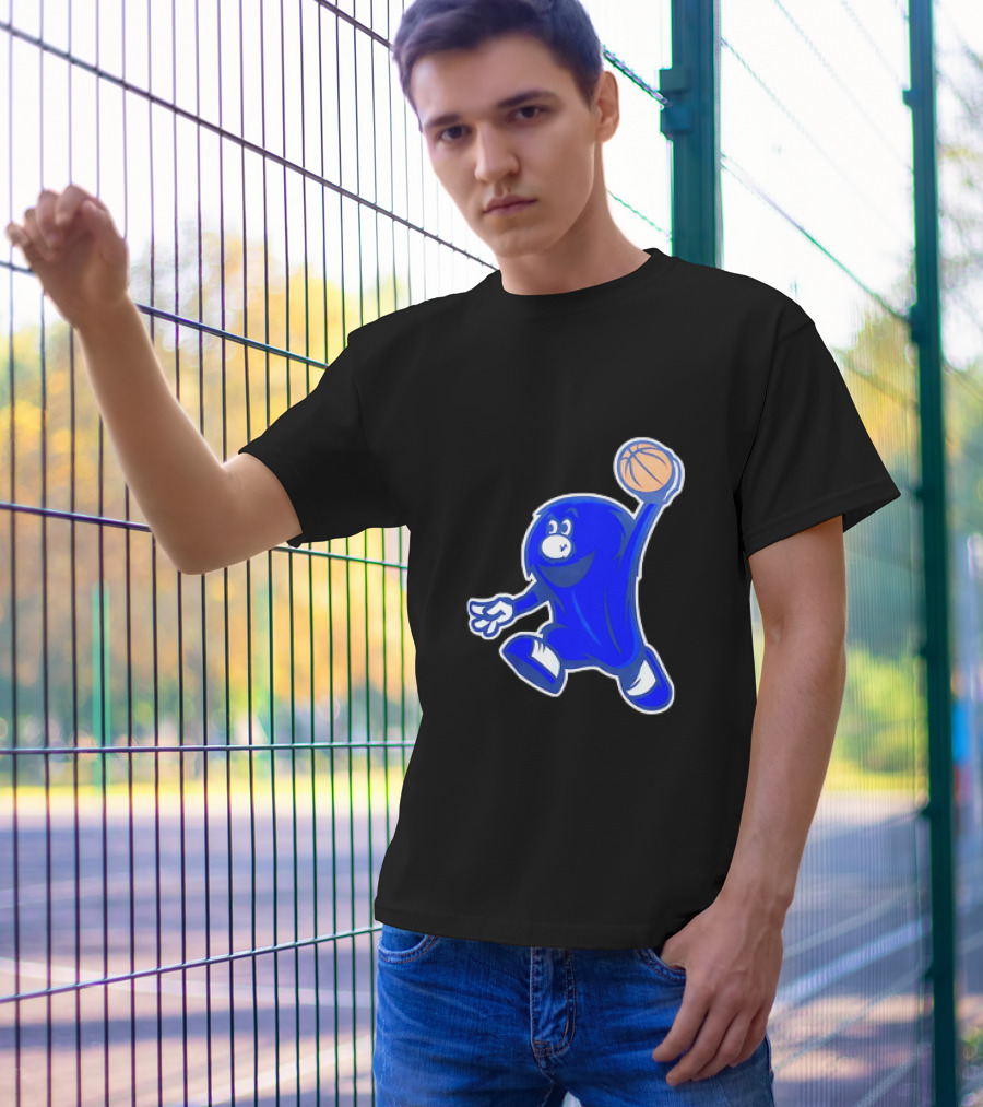 Xavier Musketeers Basketball Blue Mascot With Ball T-Shirt